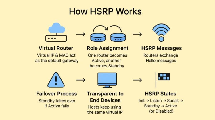 Hot Standby Router Protocol, How HSRP Works & Applications