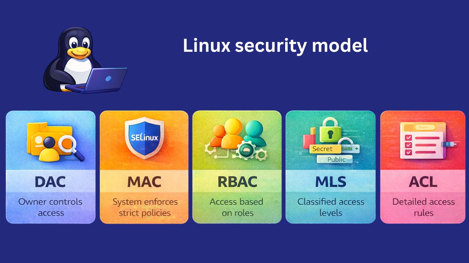 Explain Linux Security Model: SELinux, AppArmor And RBAC